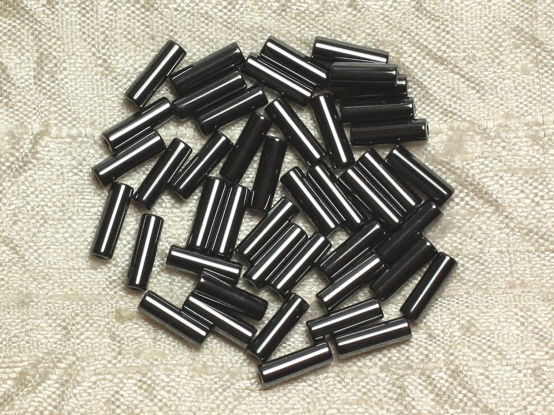 20pc Stone Beads Hematite Tubes 9mm 4558550034427 - Etsy