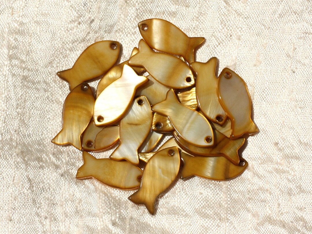 5pc Perles Breloques Pendentifs Nacre Poissons 23mm Bronze - Etsy 日本