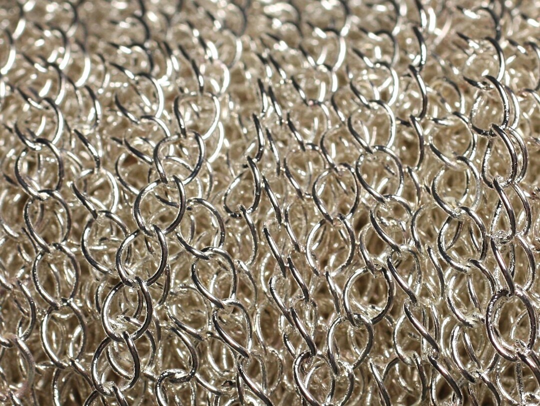 Coil of Approximately 100 Meters Silver Metal Chain Primer Oval Twisted ...