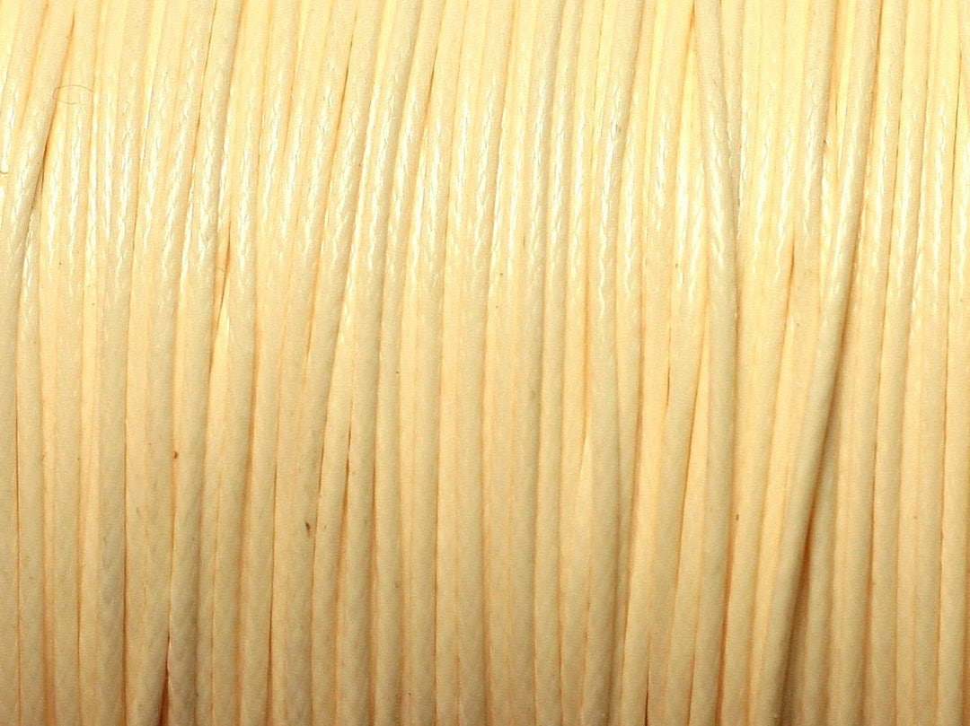 10 Meters - Waxed Cotton Cord 0.8mm Pastel Yellow Ivory Cream ...
