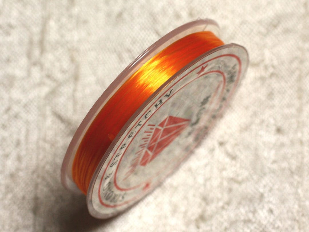 Bobbin 10 Meters Approx Elastic Thread Fiber 0.8-1mm Light Orange ...