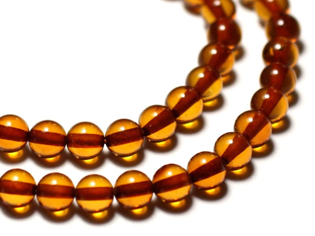 1pc Natural Baltic Amber Stone Bead Ball 8mm Cognac Orange ...