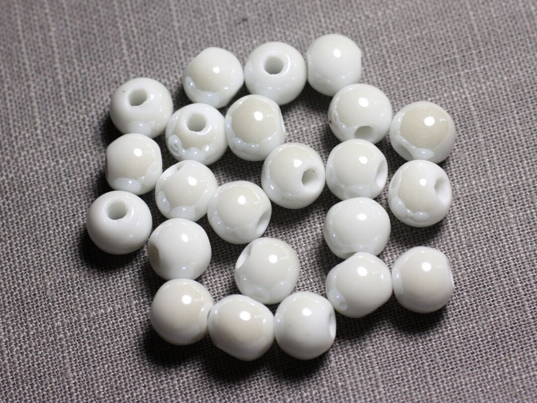 40pc - Ceramic Porcelain Beads Balls 14mm White - Etsy