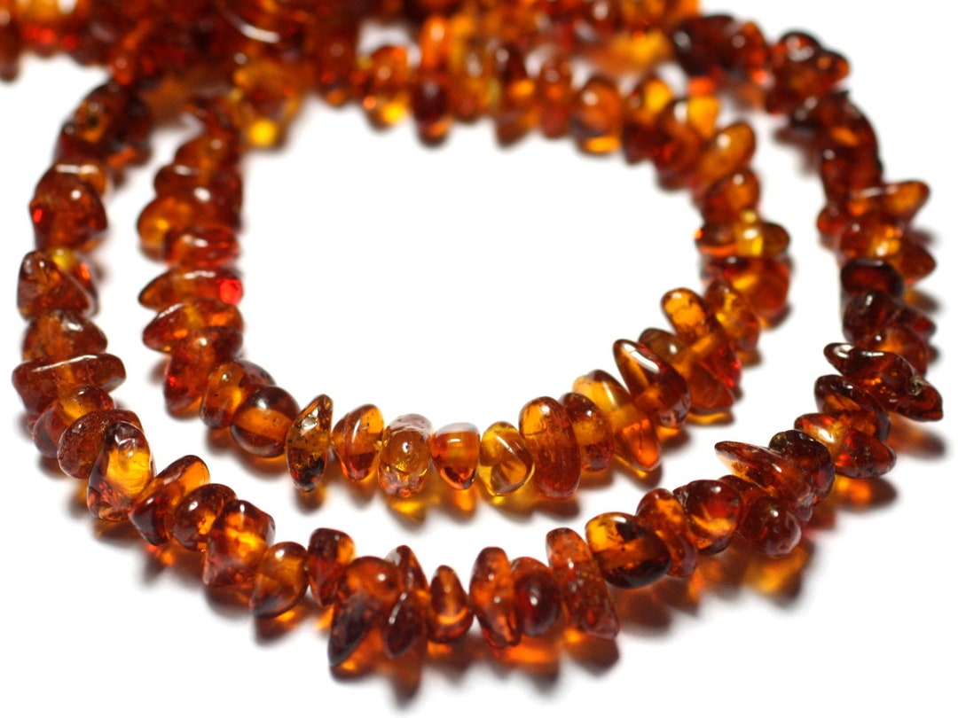 10pc - Natural Baltic Amber Stone Beads Seed Beads Chips 5-9mm Cognac ...