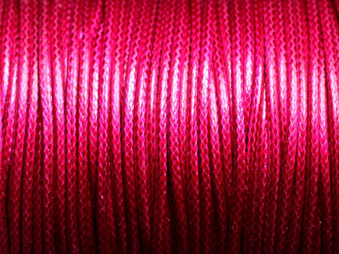 Approximately 75 Meters Spool - 1mm Waxed Cotton Cord/rope in Fuchsia ...