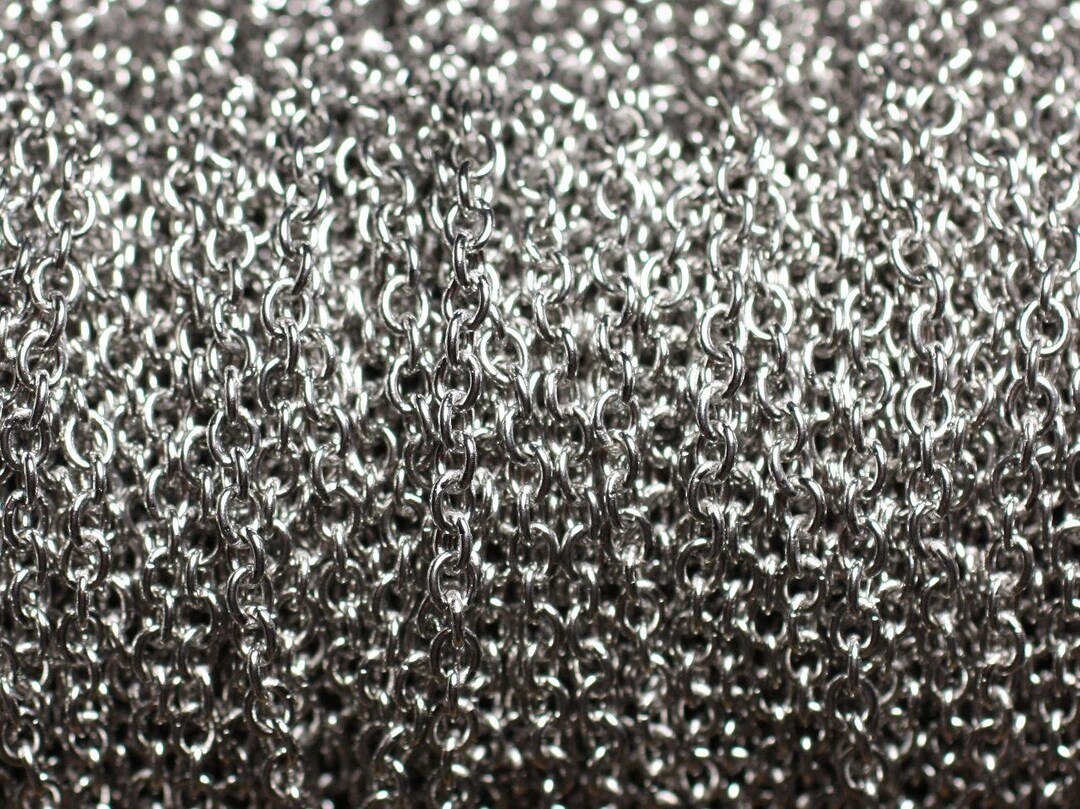 1 Meter 316L Stainless Steel Mesh Chain Oval 2.8 X 2.3 X 0.6mm ...