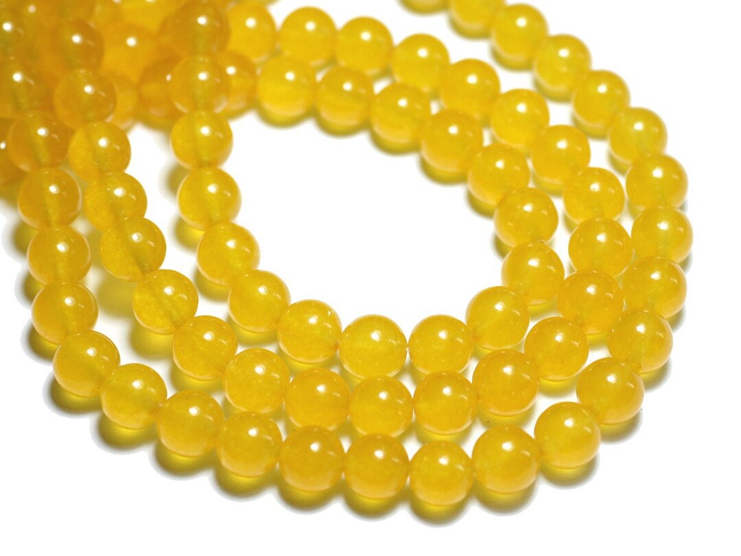 10pc Stone Beads Jade Balls 8mm Mustard Saffron Yellow 8741140008595 - Etsy