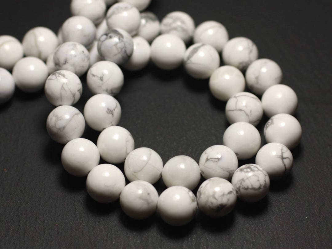 20pc - Howlite Stone Beads 6mm White Grey - 7427039748650 - Etsy