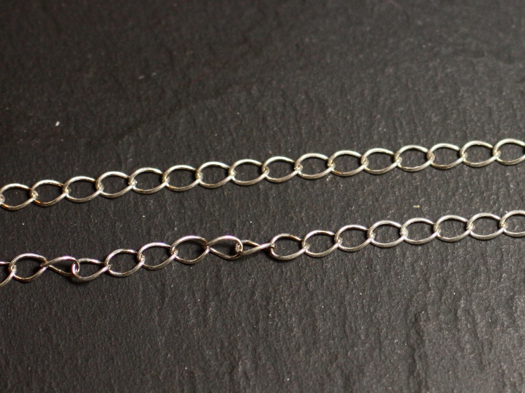 20cm 925 Silver Chain Oval 4x3x0.4mm 8741140027831 - Etsy