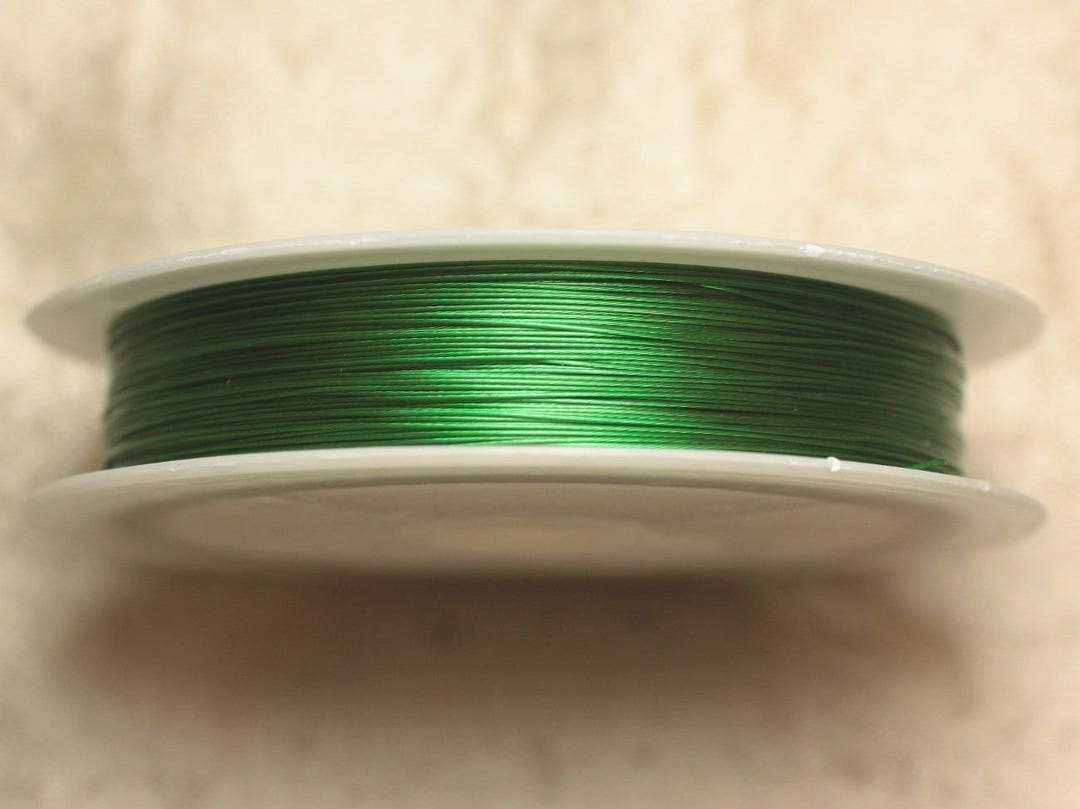 Reel 100 Meters Approx Corded Metal Wire 0.38mm Empire Imperial Green ...