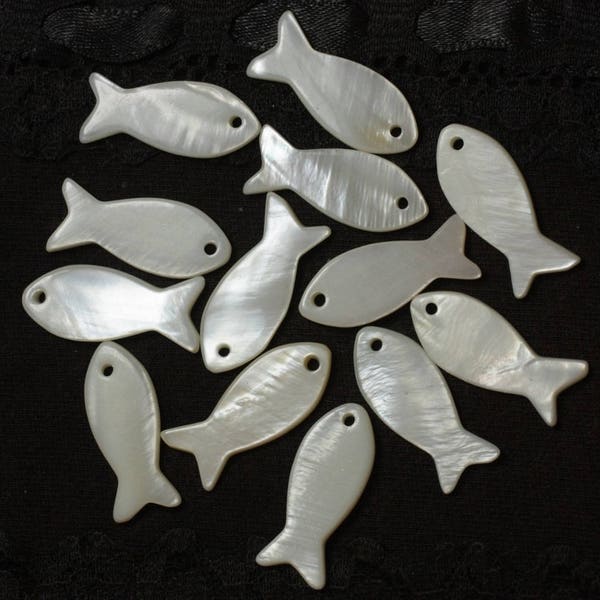 Mother of Pearl Fish Charms - Etsy