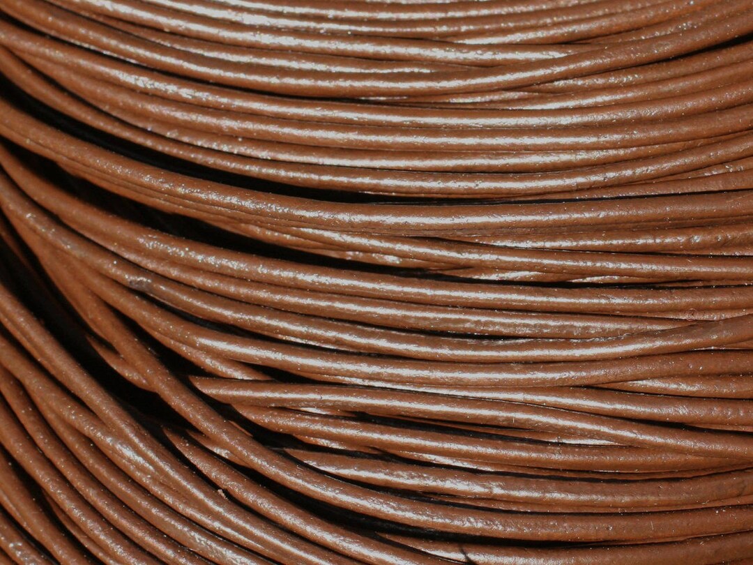 5 Meters - Round Leather Cord Rope Thread 2mm Chocolate Brown ...