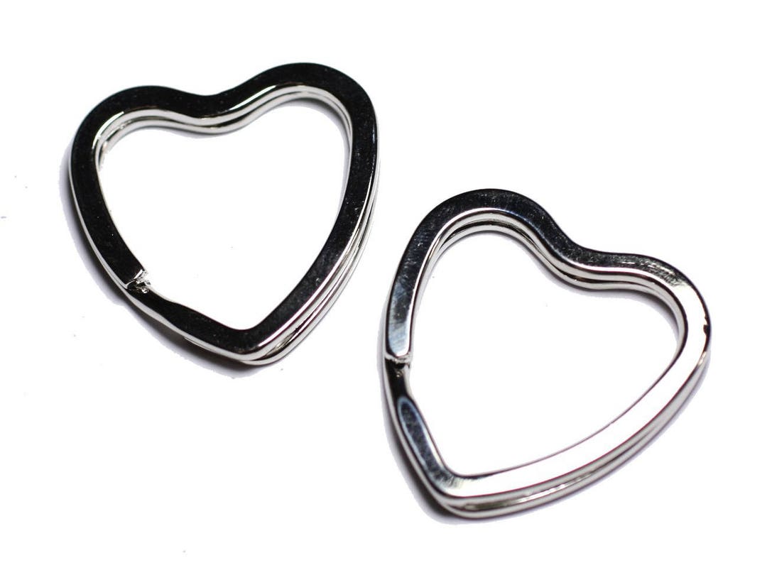 4pc - Hearts Quality Silver Metal Key Rings 33mm - 8741140005129 - Etsy