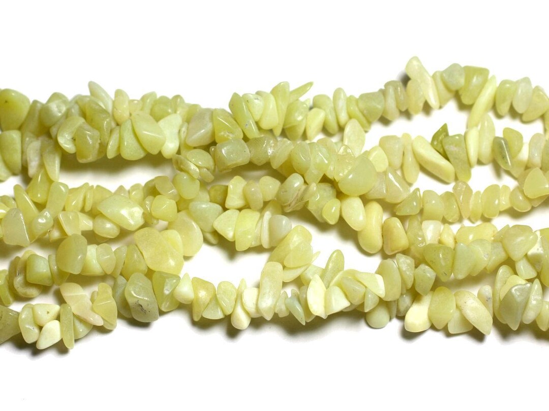 120pc - Lemon Jade Stone Beads Seed Beads Chips 5-12mm Light Yellow ...