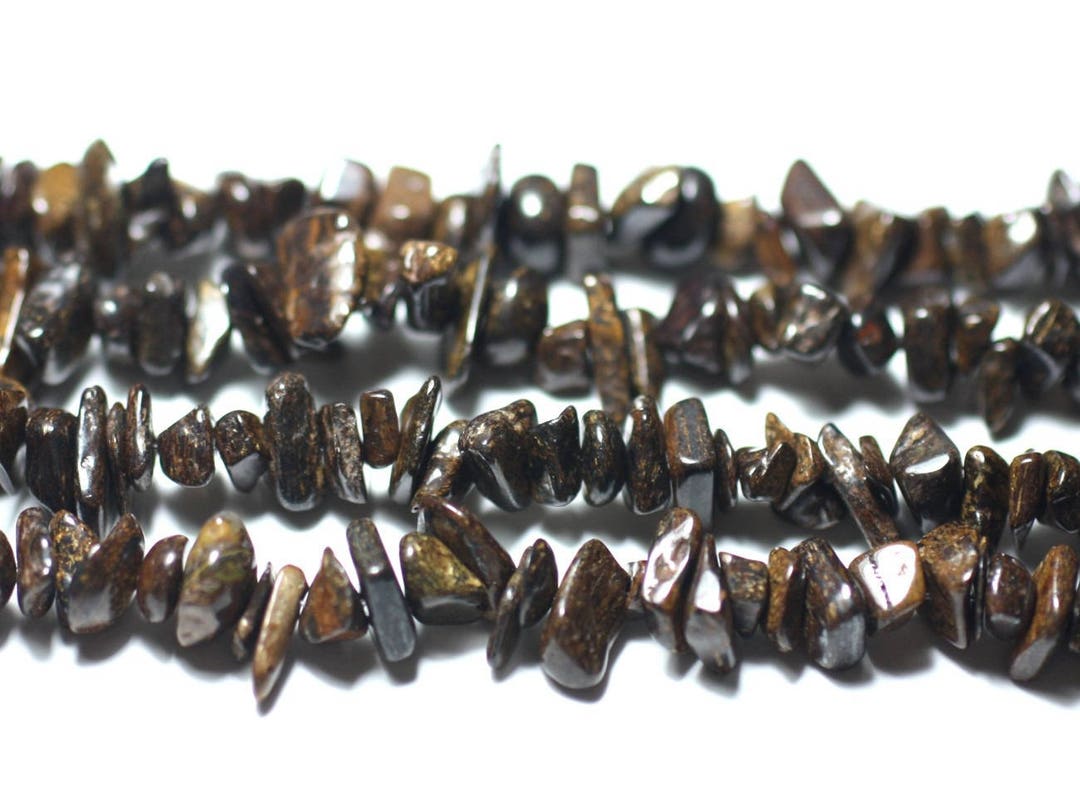 140pc Approx Stone Beads Bronzite Rocailles Chips 5-11mm 8741140022447 ...