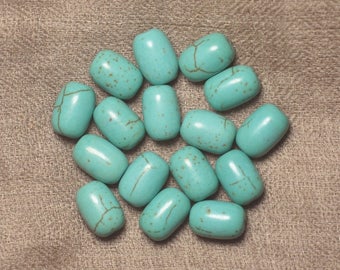 20x30mm Turquoise Stone Puffed Oval Beads Dark Blue Turquoise - Etsy