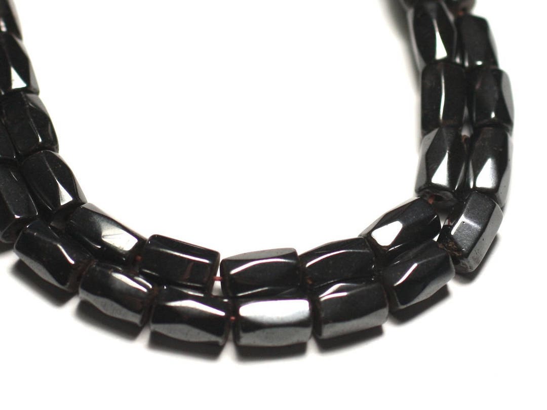 10pc - Perles Pierre - Hématite Tubes Facettés 8x5mm magnétique aimant ...