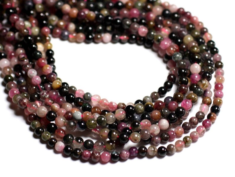 10pc Perles de Pierre Tourmaline Multicolore Boules 3-4mm - Etsy France