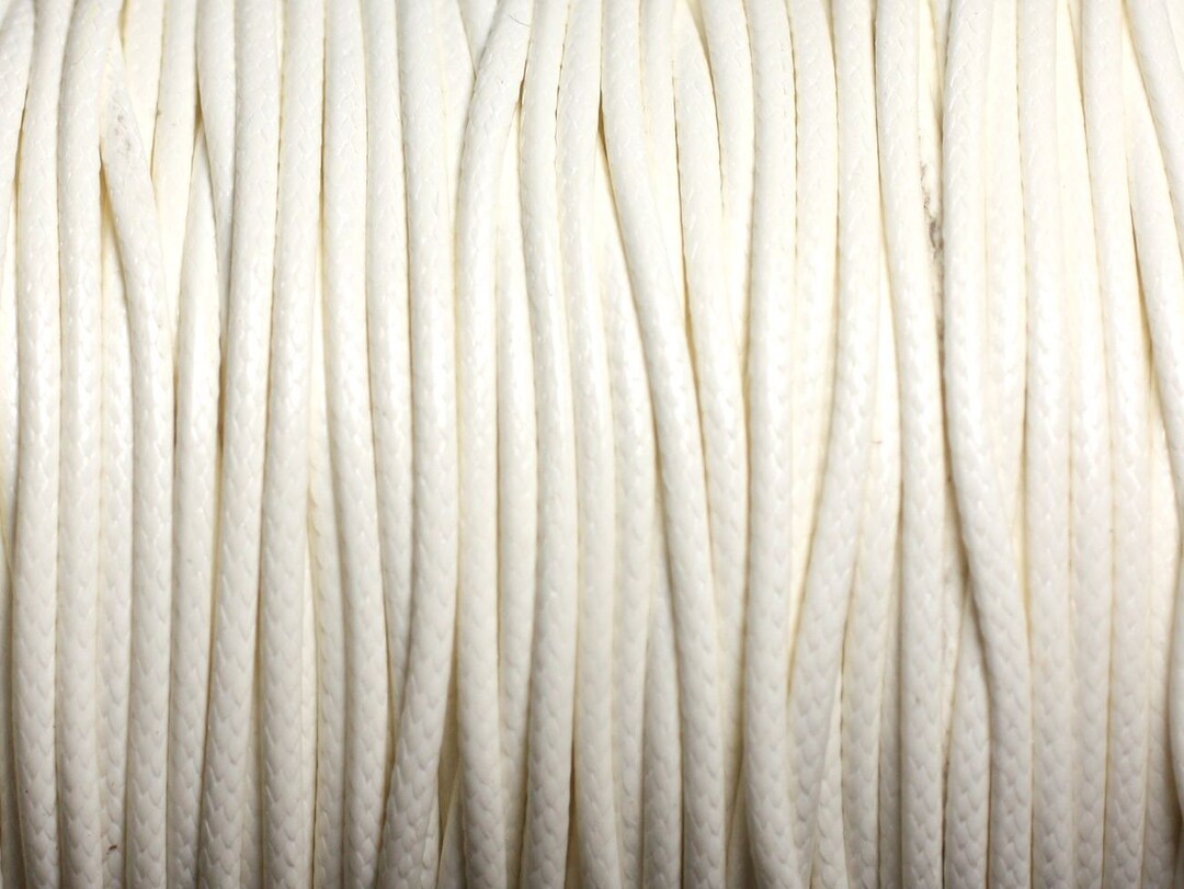 5 Meters Coated Waxed Cotton Cord Round 1.5mm Cream White 4558550088406 ...