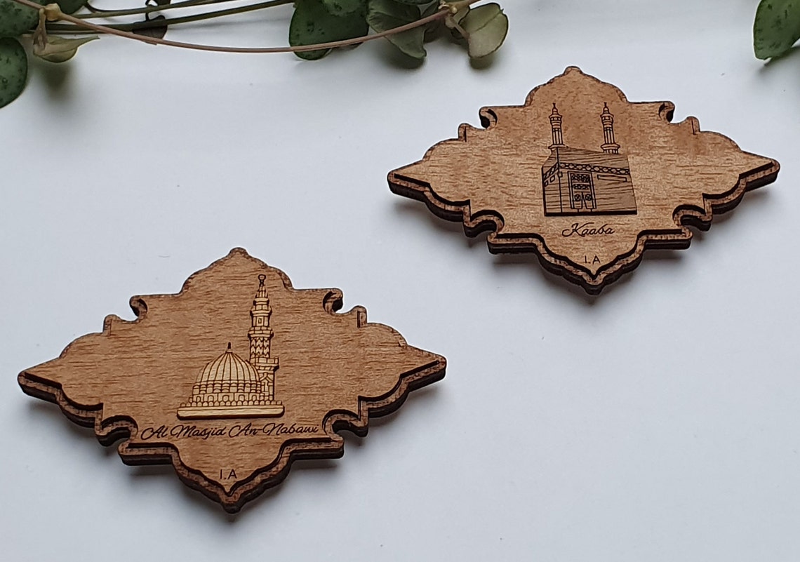 Islamic Fridge Magnet Set of 2 Al-masjid An-nabawī & Kaaba - Etsy
