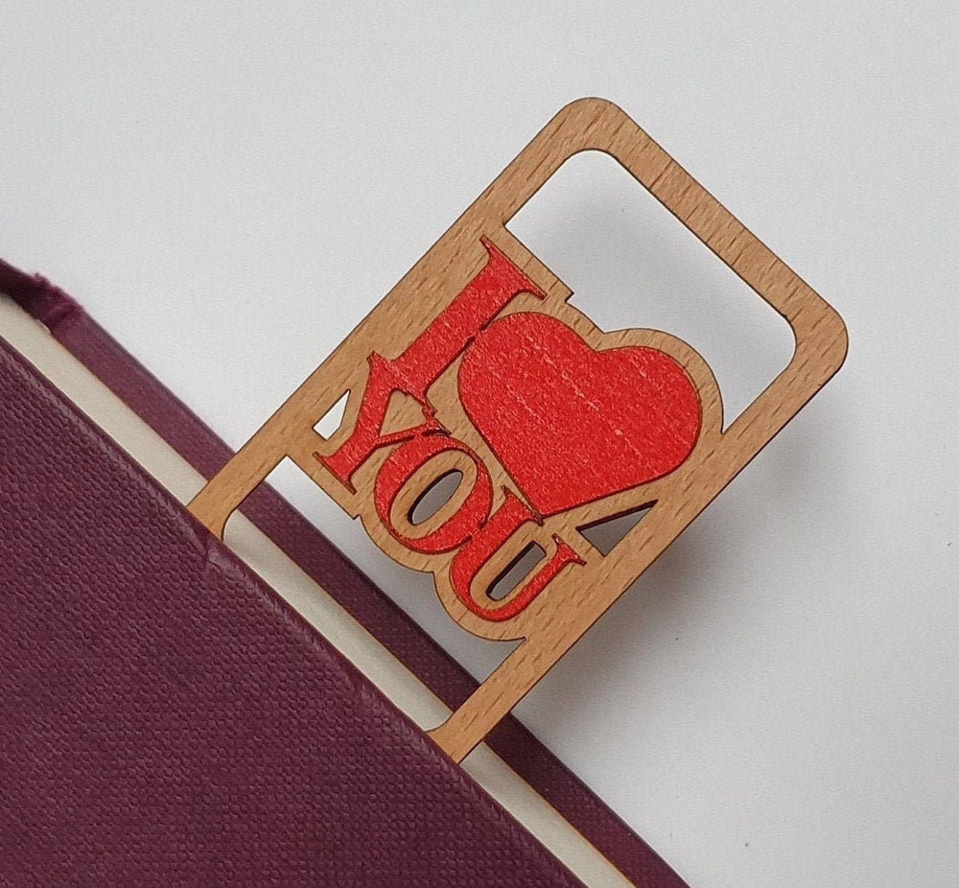 I Love You Bookmark: Ethically Sourced Wood Veneer Page Marker - Etsy