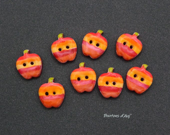 Little Apple Buttons, Set of 8, Handmade Kids Buttons - Etsy