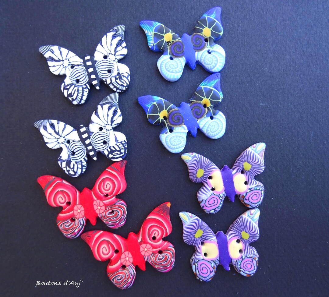 2 Butterfly Buttons, Fantasy Buttons, Designer Buttons, Beautiful ...