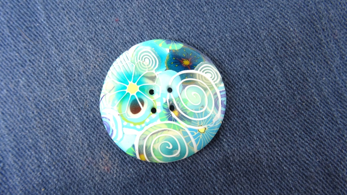Colorful fancy button 4.3 cm 1.57 inches sewing creation | Etsy