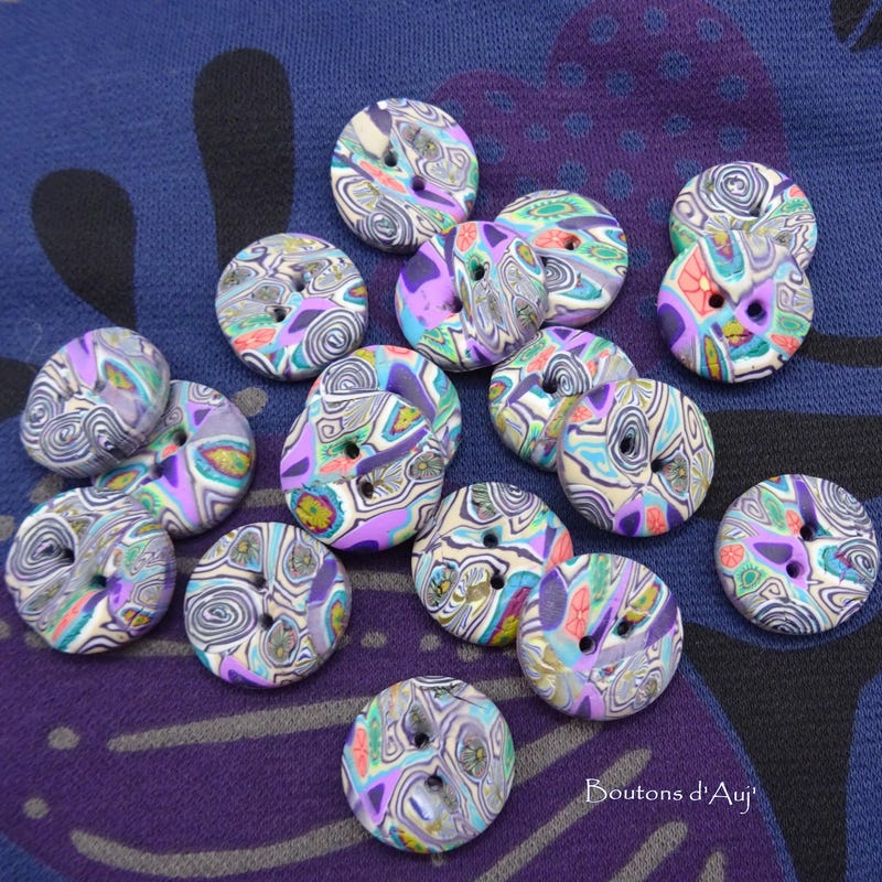 Polymer Clay Buttons - Etsy