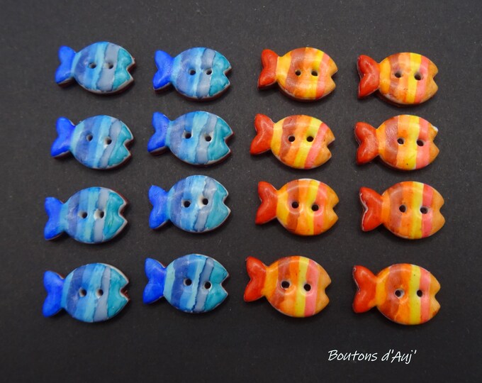 Small Fish Buttons (set of 8) - 1.7 Cm - for Babies or Textile Art - Etsy