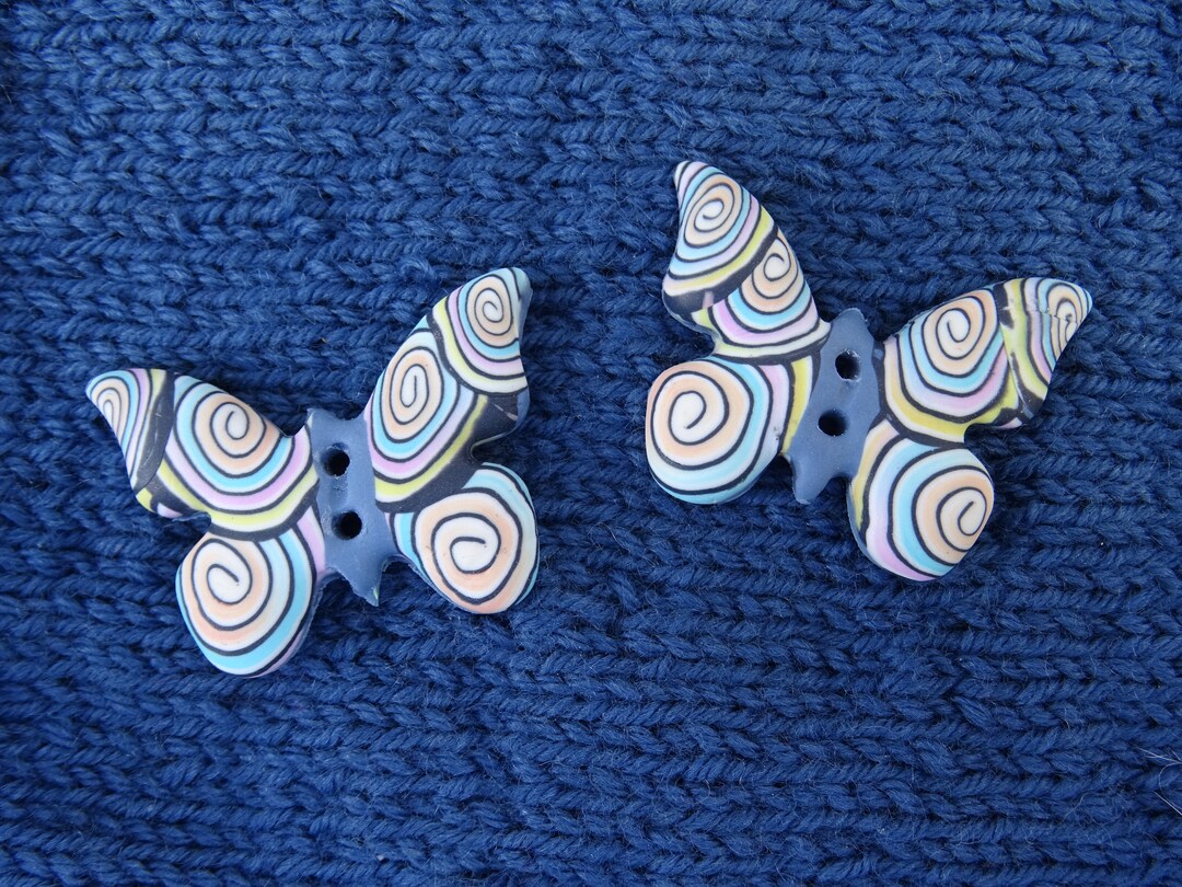 2 Butterfly Buttons, Fantasy Buttons, Designer Buttons, Beautiful ...