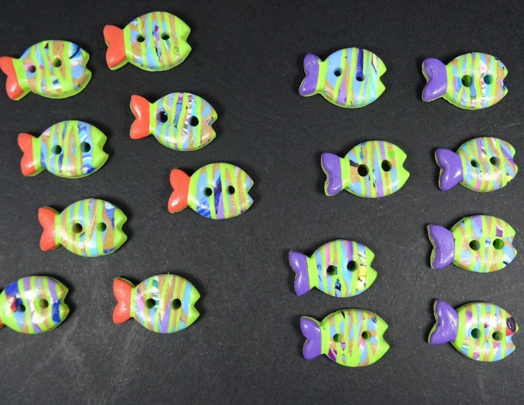 Fish Buttons 1.7 Cm Set of 10 Creation for Babies Textile Art - Etsy UK