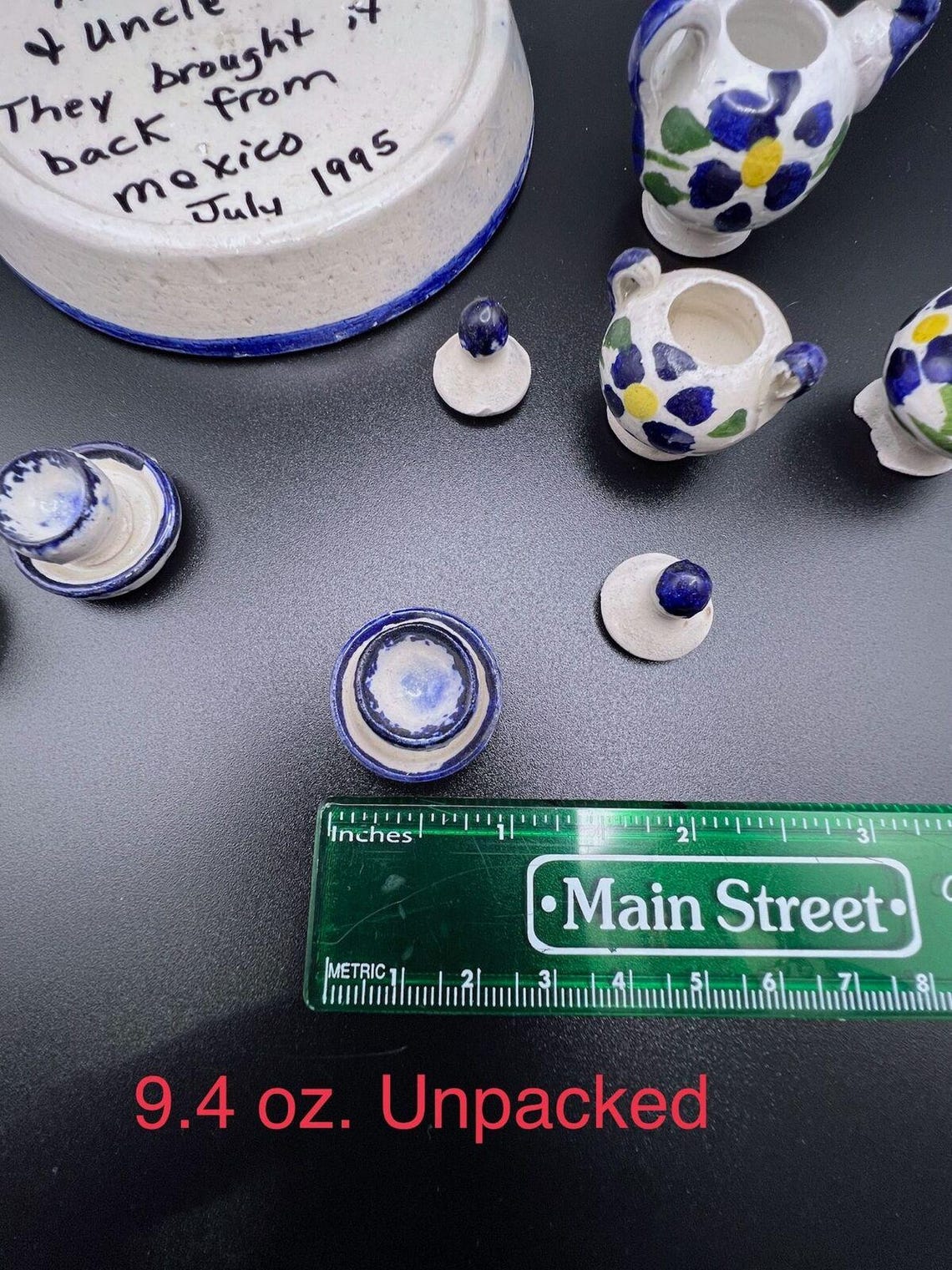 Mini Mexican Pottery Doll House Tea Set Hand Painted 10 Pc. Child's ...