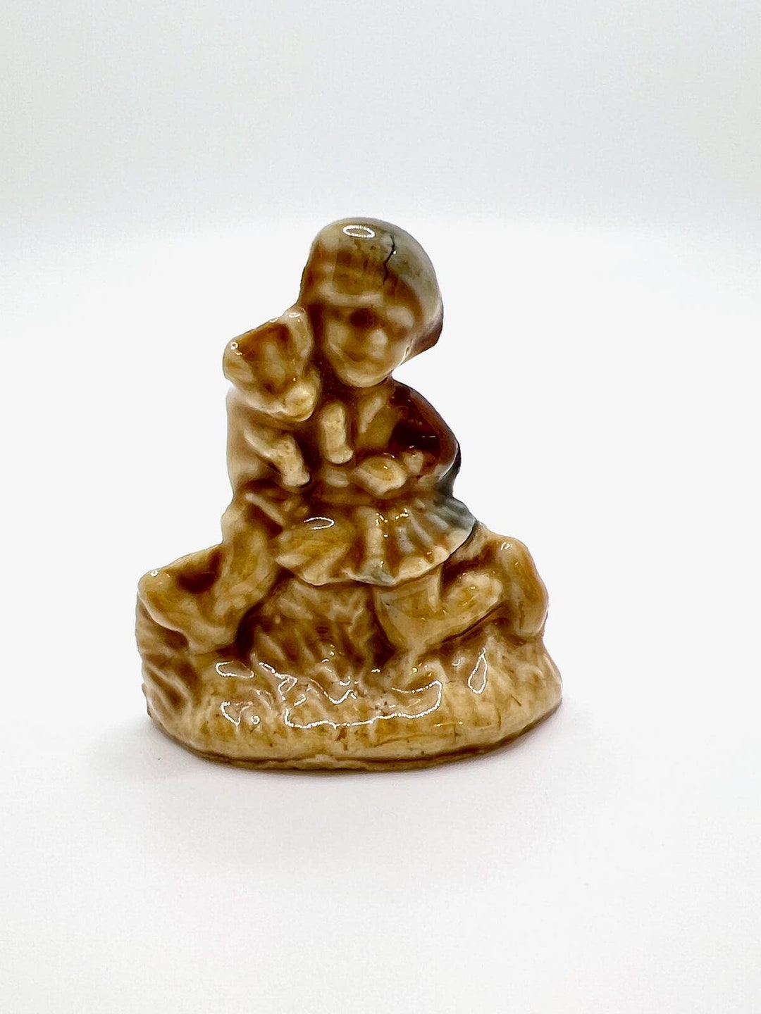 Miniature Tom Tom the Piper's Son & Pig Wade Figurine Glazed Porcelain ...