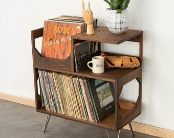 Vinyl Storage End Table - Etsy