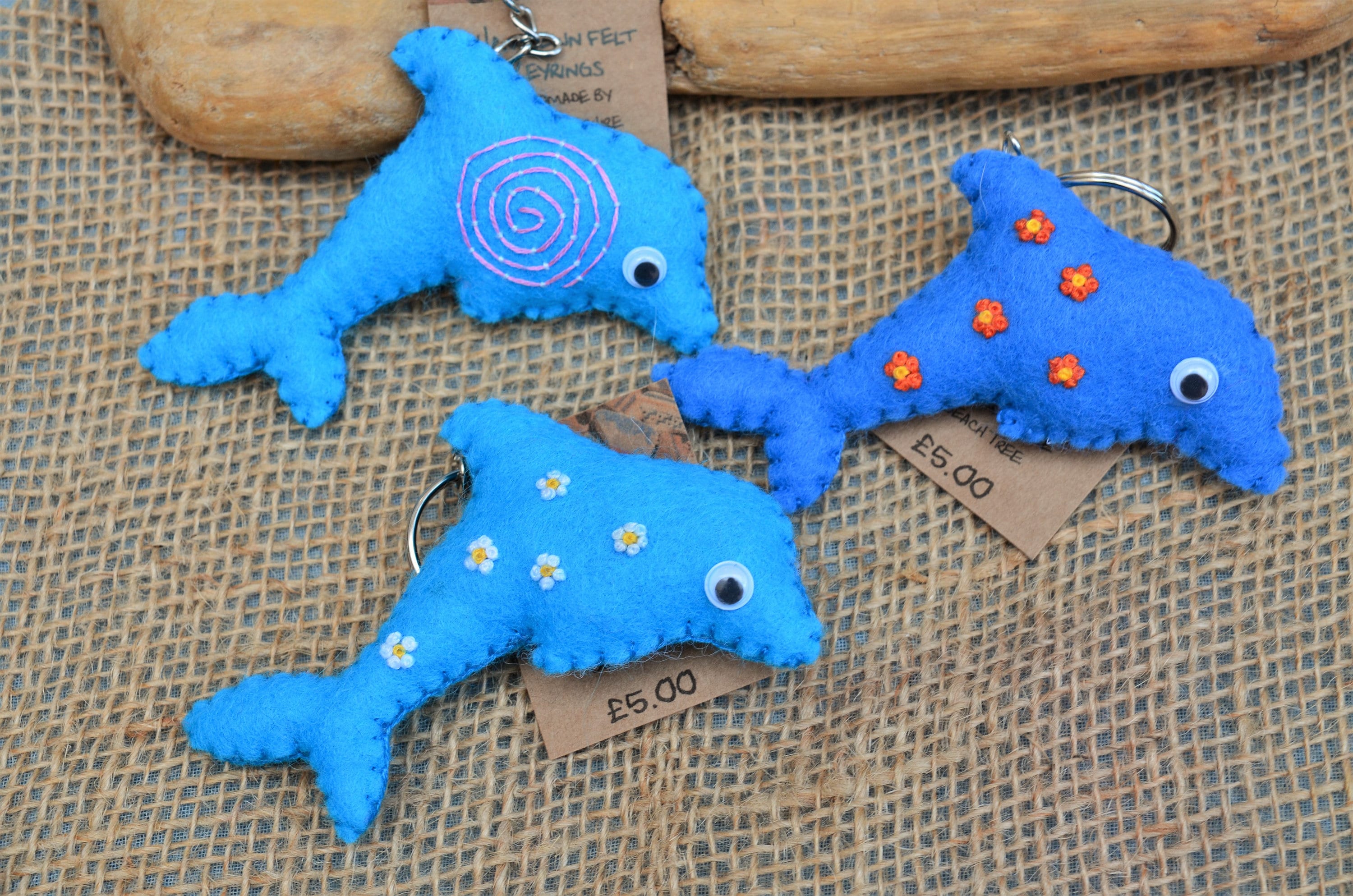Whale Keyring, Hand Embroidered Felt Whale Keyrings, Ideal Whale Lovers ...