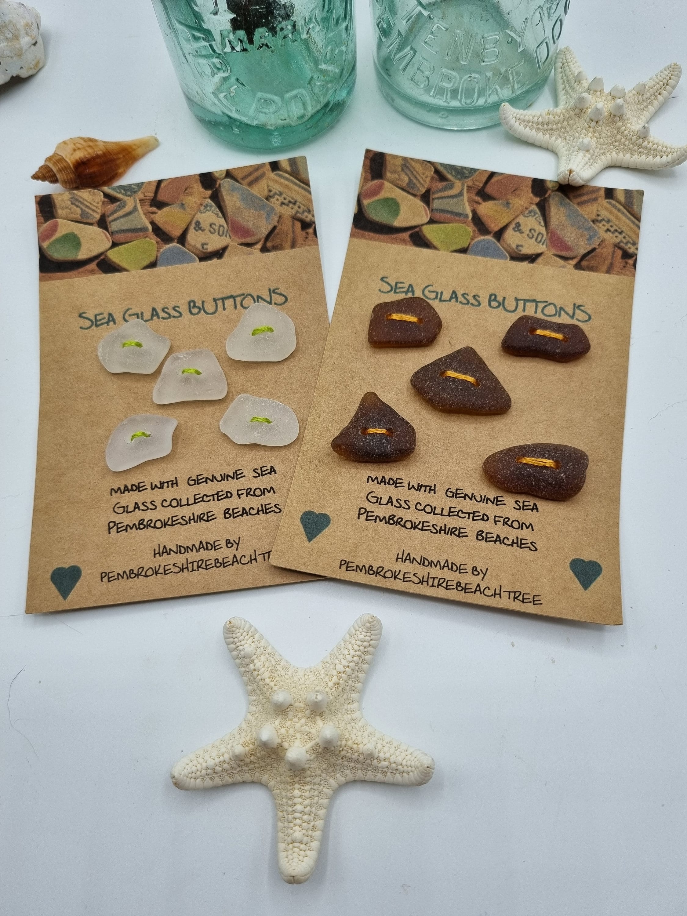 Pembrokeshire Sea Glass Buttons, Pembrokeshire Beaches, Recycled Beach ...