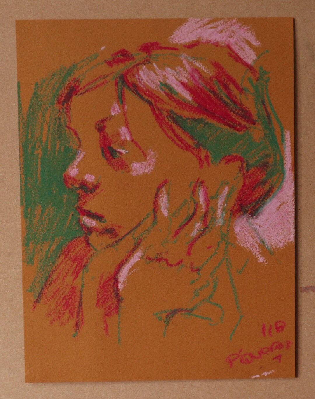 Original Art Drawing Life Drawing 009 2018. Pastel on - Etsy