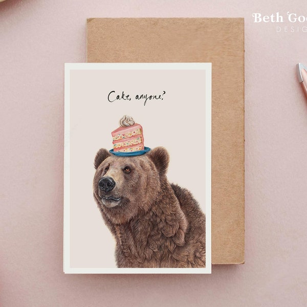 Bear Birthday Card - Etsy