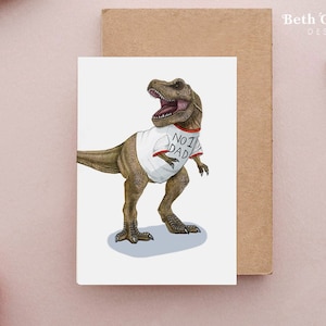T-rex Birthday Card for Dad, Funny Birthday Card, Card for Dad, Dads ...
