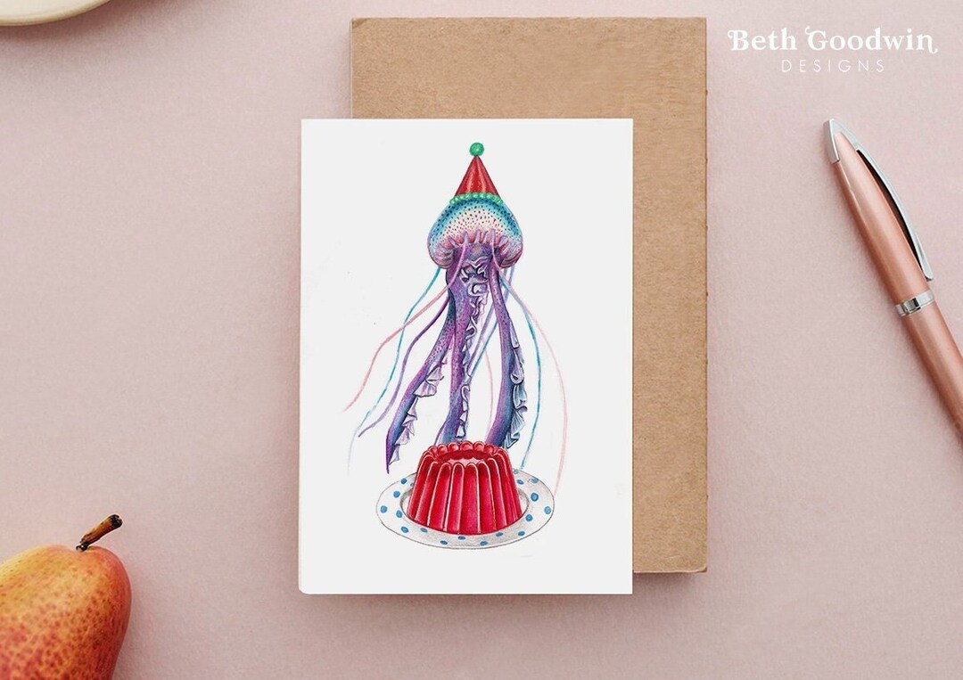Jellyfish Card, Jelly Birthday Card, Funny Birthday Cards, Pun Cards - Etsy