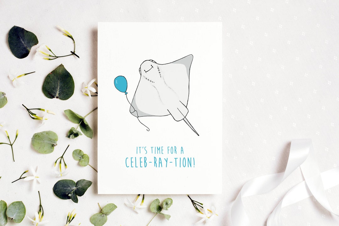 Sting Ray Card Birthday Card Cute Birthday Card Funny - Etsy UK