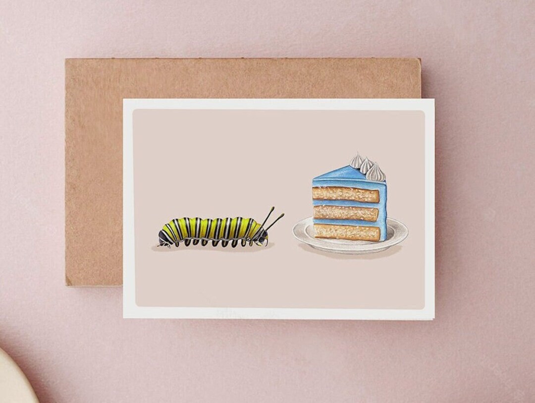 Caterpillar Cake Birthday Card, Birthday Card, Funny Birthday Card ...
