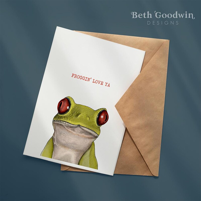 Frog Card - Etsy