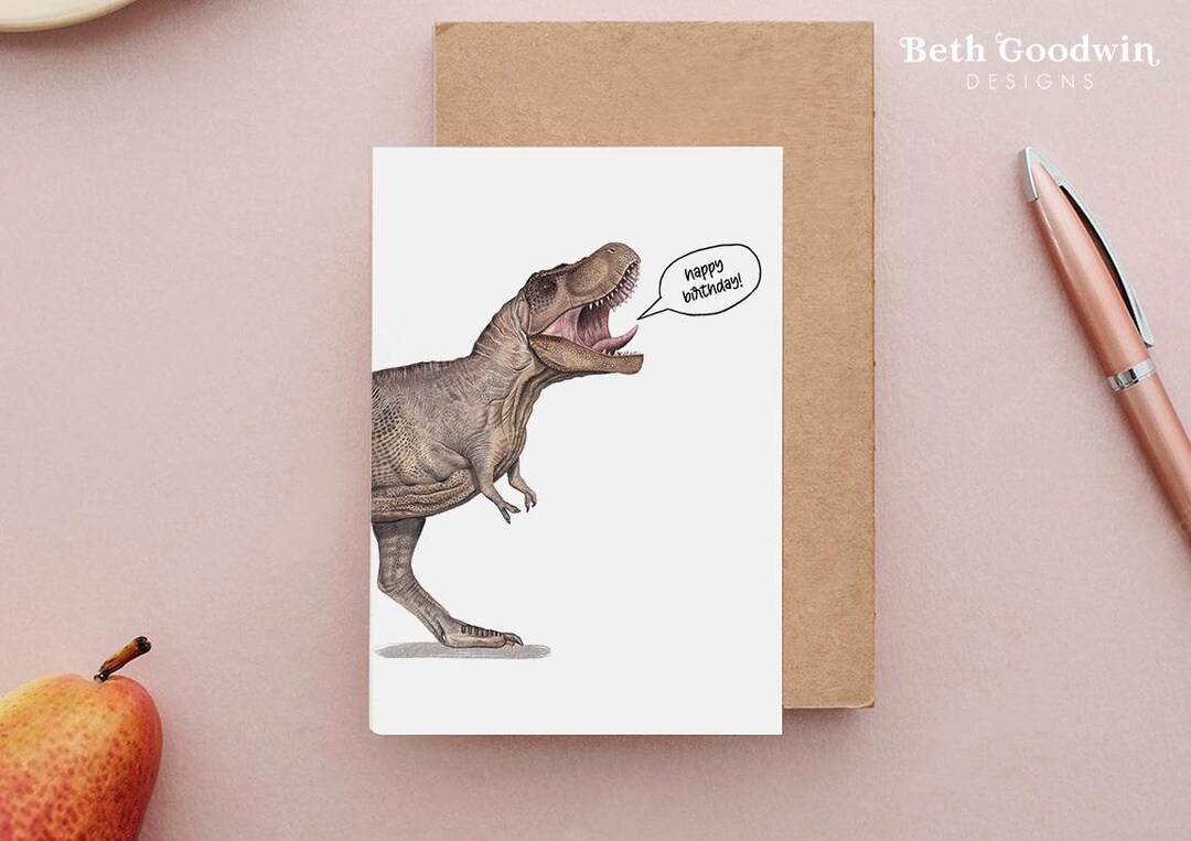 T-rex Card, Congratulations Card, Thank You Card, Dinosaur Birthday ...