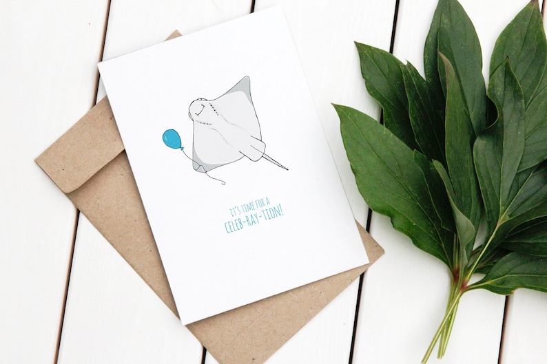 Sting Ray Card, Birthday Card, Cute Birthday Card, Funny Cards ...