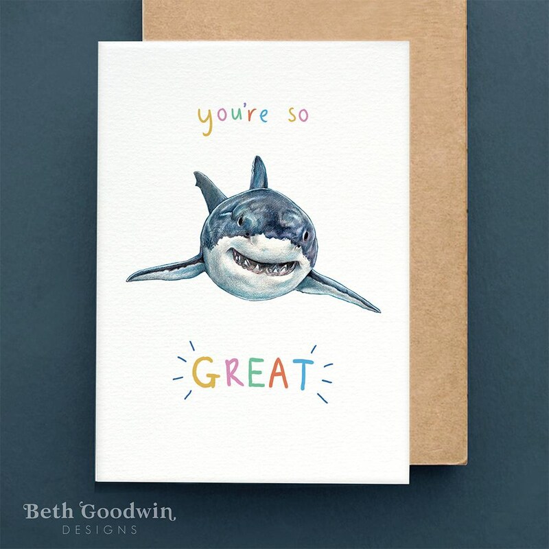 Shark Card - Etsy