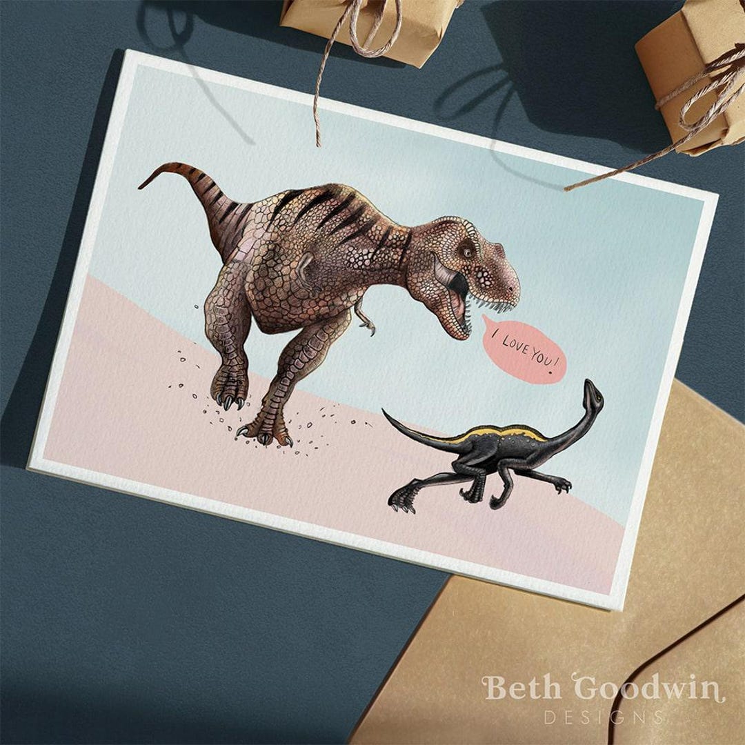 T-rex Anniversary Card, Dinosaur Valentines Card, Funny Valentines Card ...