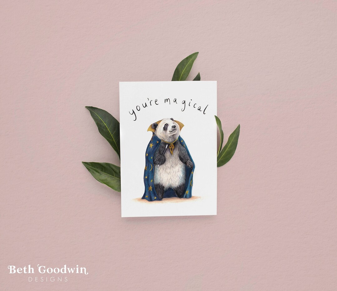 You're Magical Panda Card, Panda Card, Magician Card, Magic Birthday ...