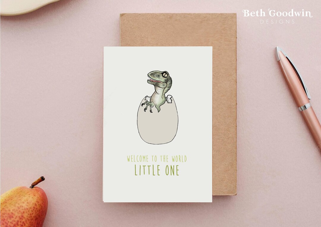 Dinosaur Baby Card, New Baby Dinosaur Card, Baby Dinosaur Card, New ...